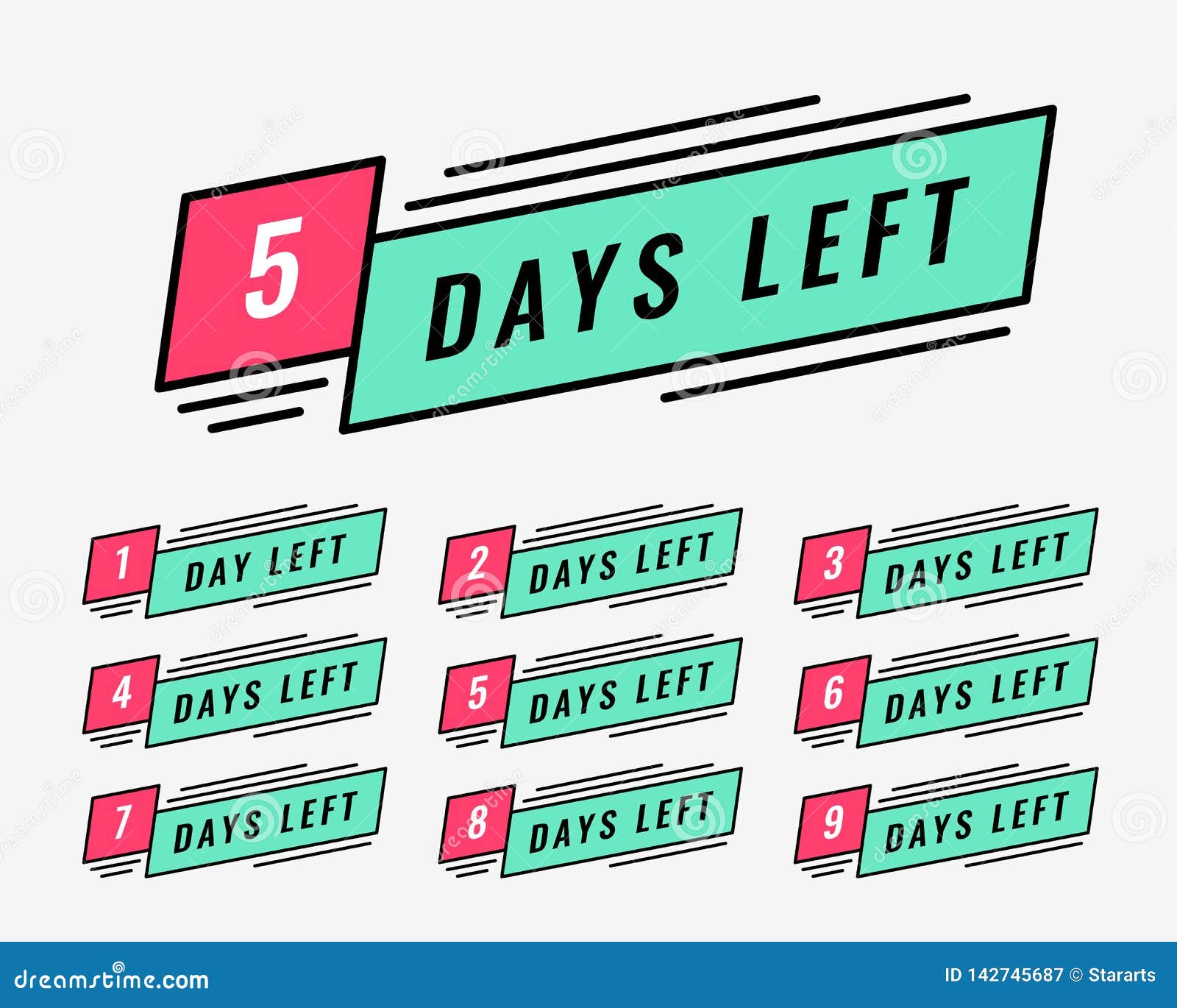 Marketing Banner of Number of Days Left Stock Vector - Illustration of ...