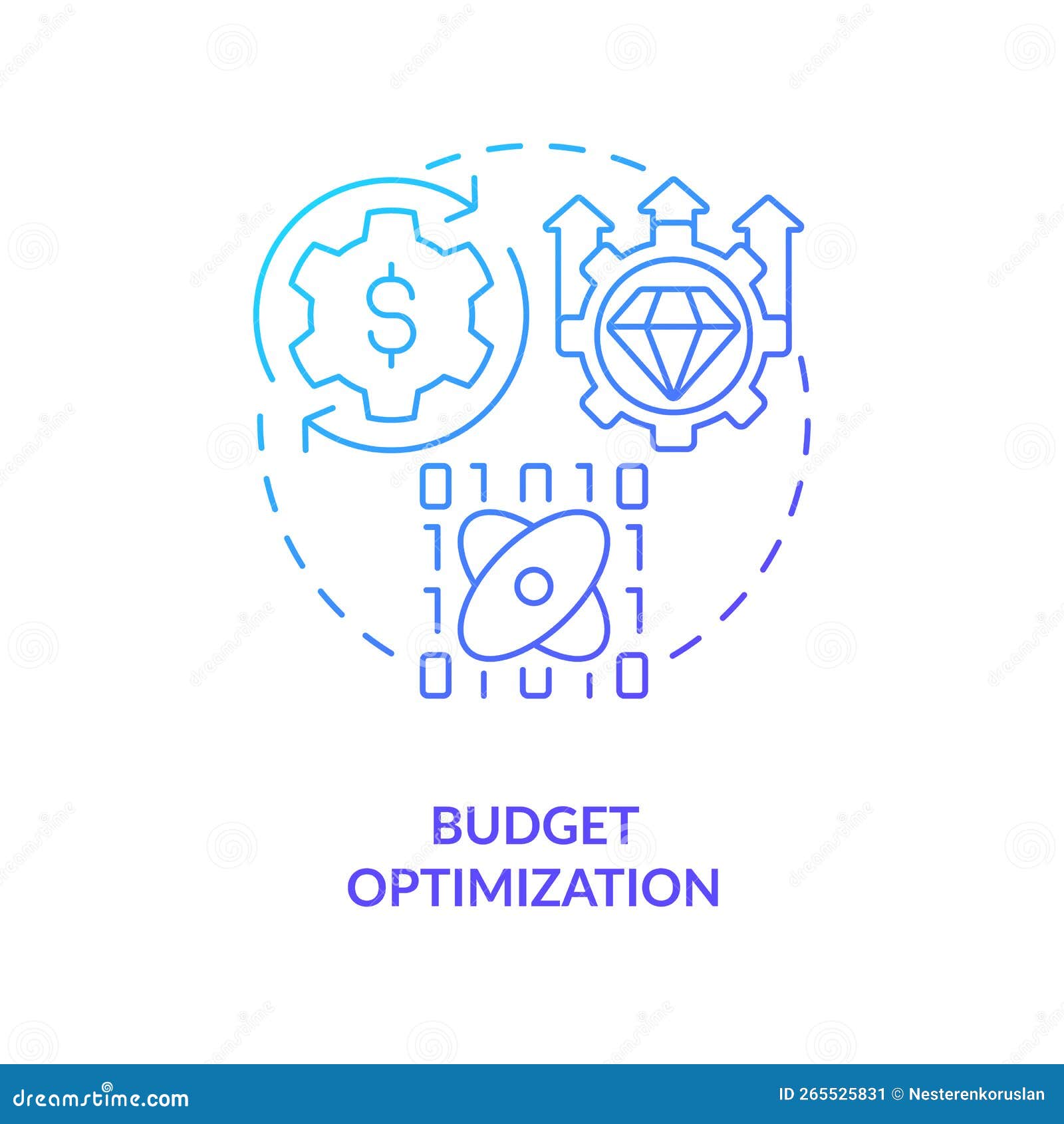 Marketing Budget Optimization Blue Gradient Concept Icon Stock Vector ...