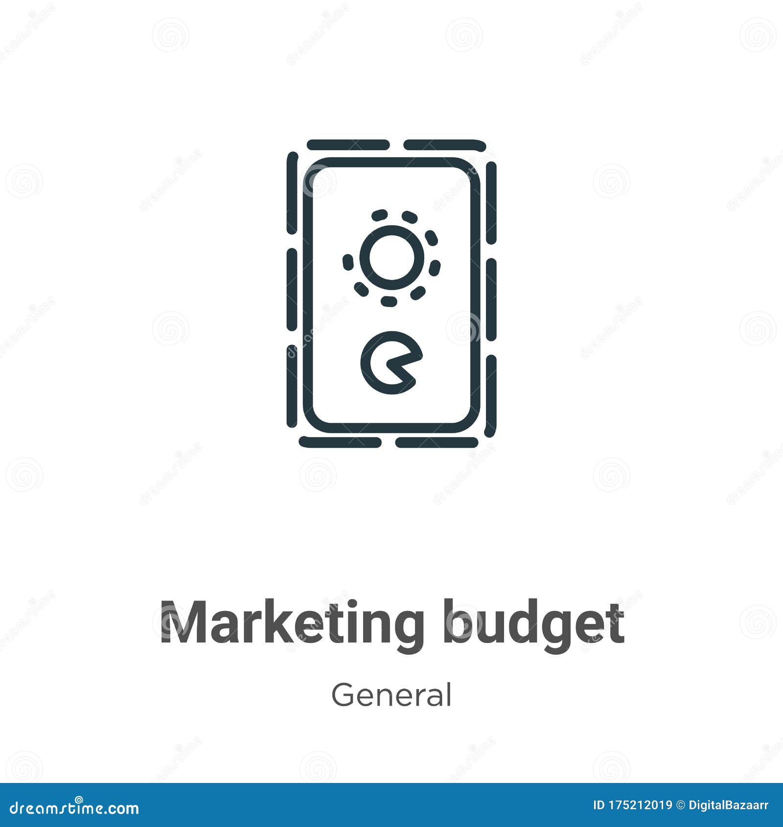 Marketing Budget Outline Vector Icon. Thin Line Black Marketing Budget ...