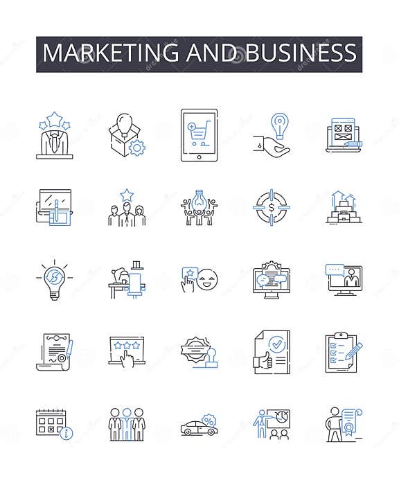 Marketing and Business Line Icons Collection. Code, Algorithms ...