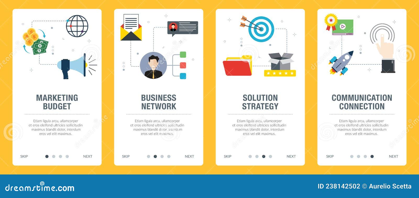 Marketing, Business, Solution Strategy and Communication Icons Stock ...