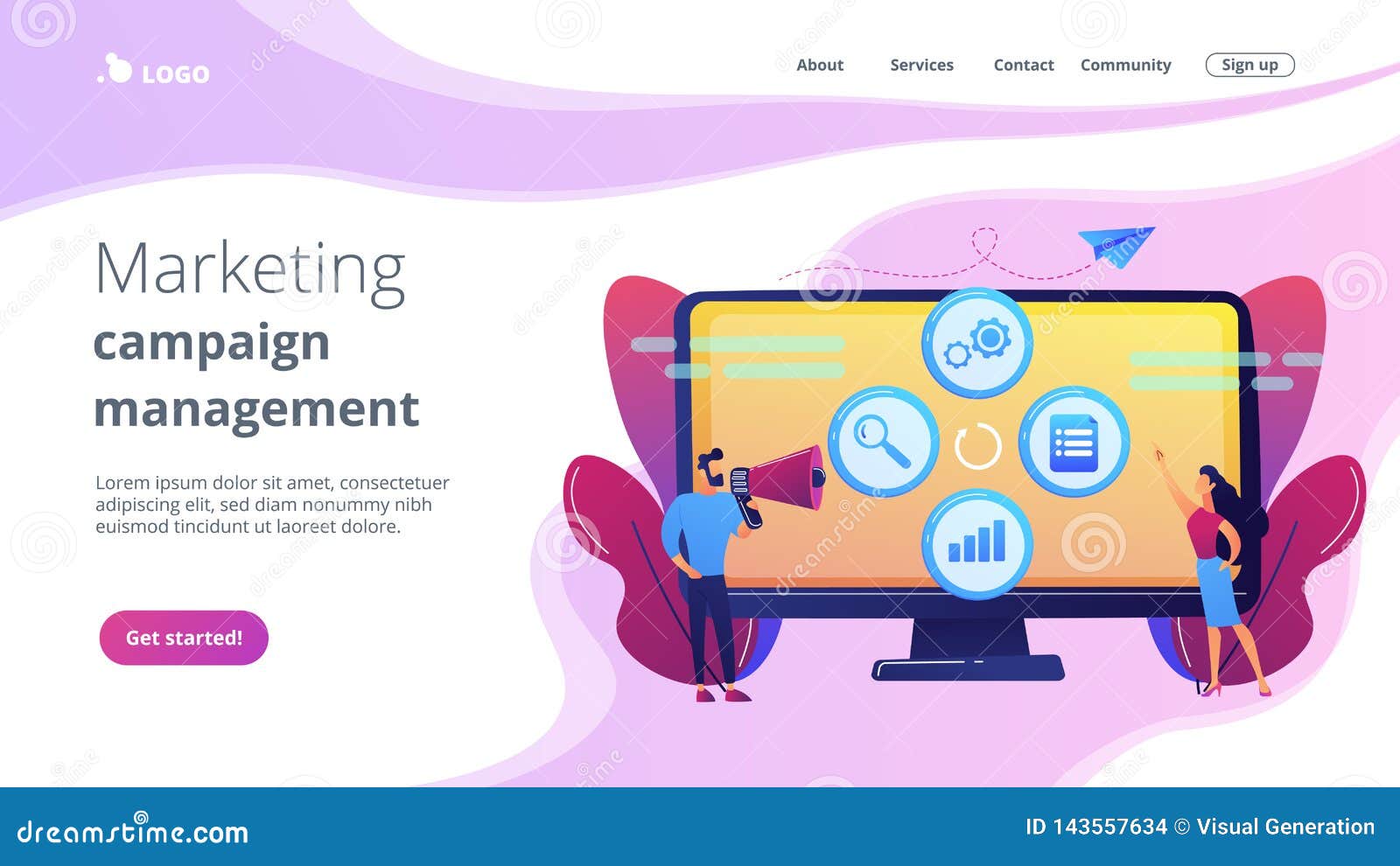 Marketing Campaign Management Concept Landing Page. Stock Vector ...