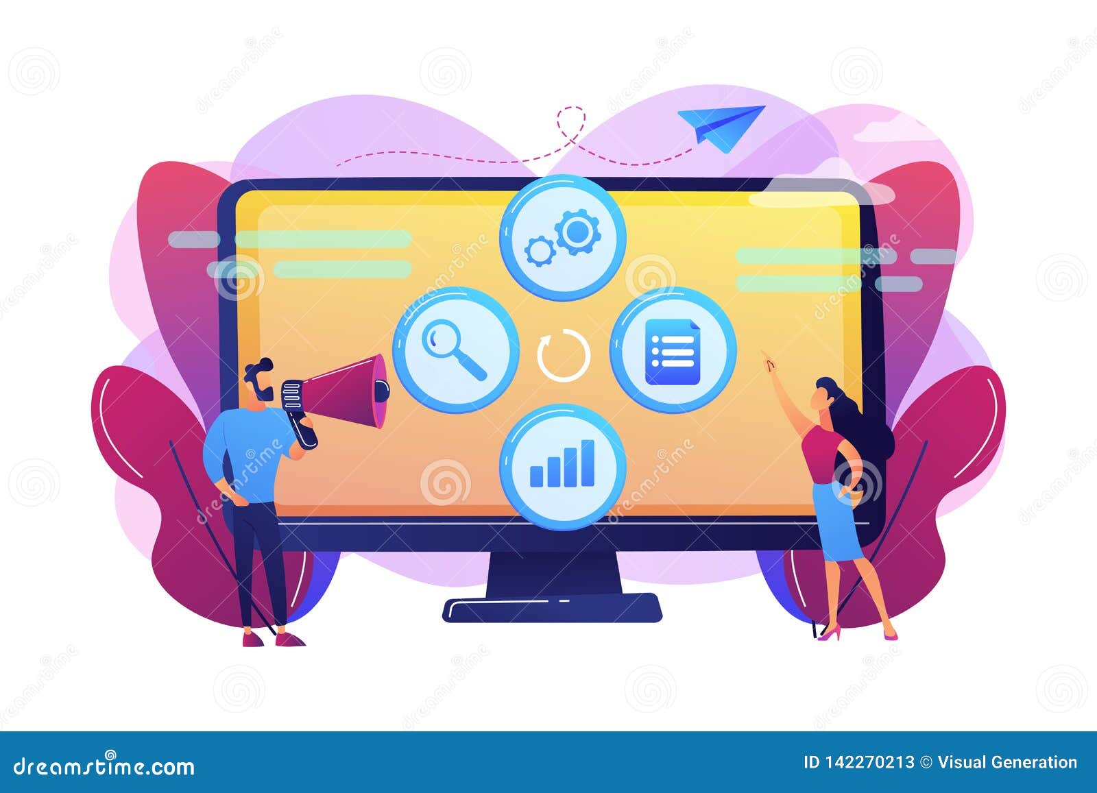Marketing Campaign Management Concept Vector Illustration. Stock Vector ...