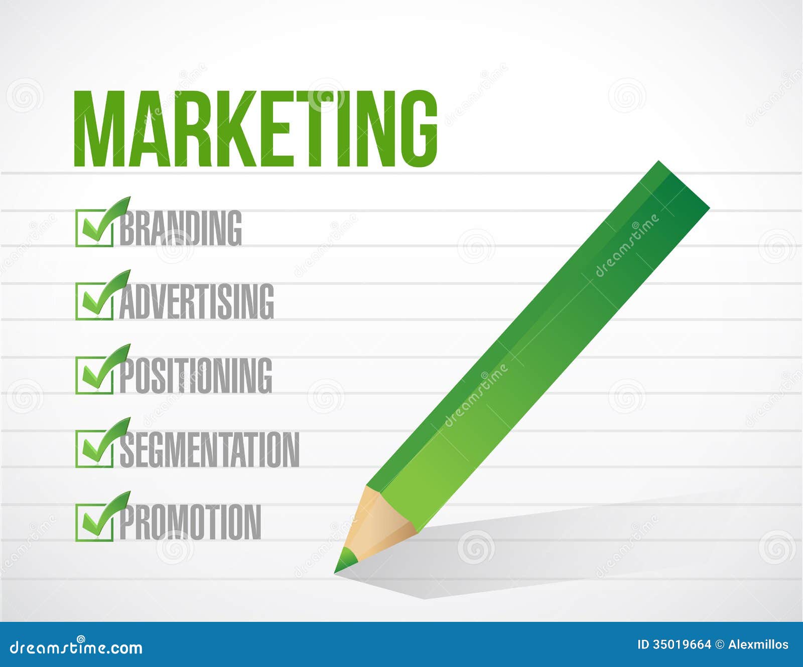 Marketing Check Mark Illustration Stock Illustration - Illustration of ...
