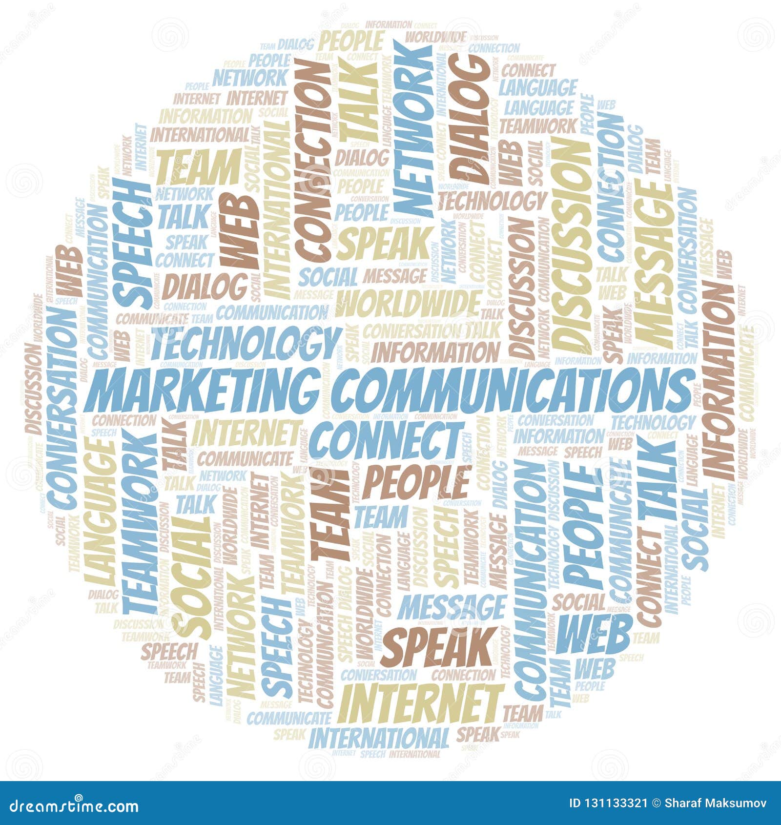 Marketing Communications Word Cloud. Stock Illustration - Illustration ...