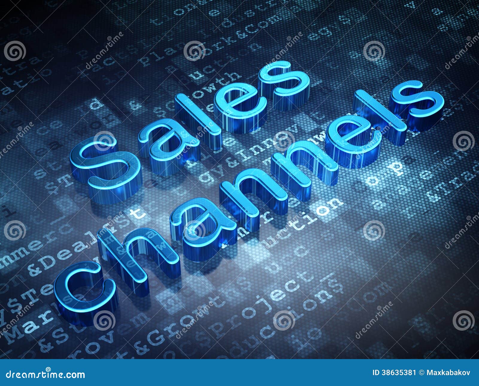 Marketing concept: Blue Sales Channels on digital background