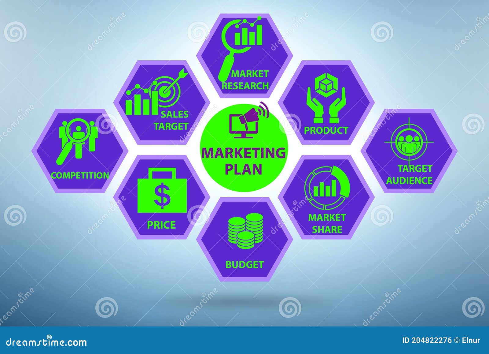 Marketing Concept Illustration with Key Elements Stock Photo - Image of ...