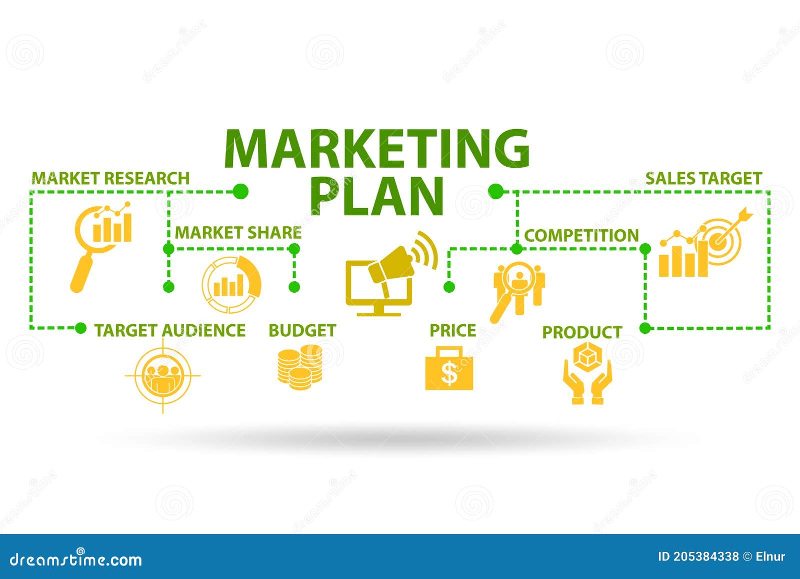 Marketing Concept Illustration with Key Elements Stock Illustration ...