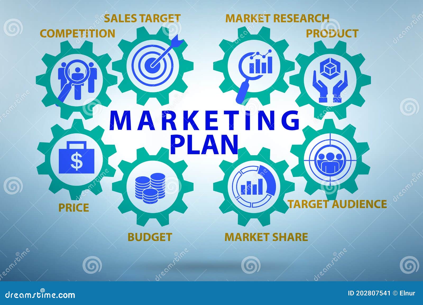 Marketing Concept Illustration with Key Elements Stock Illustration ...