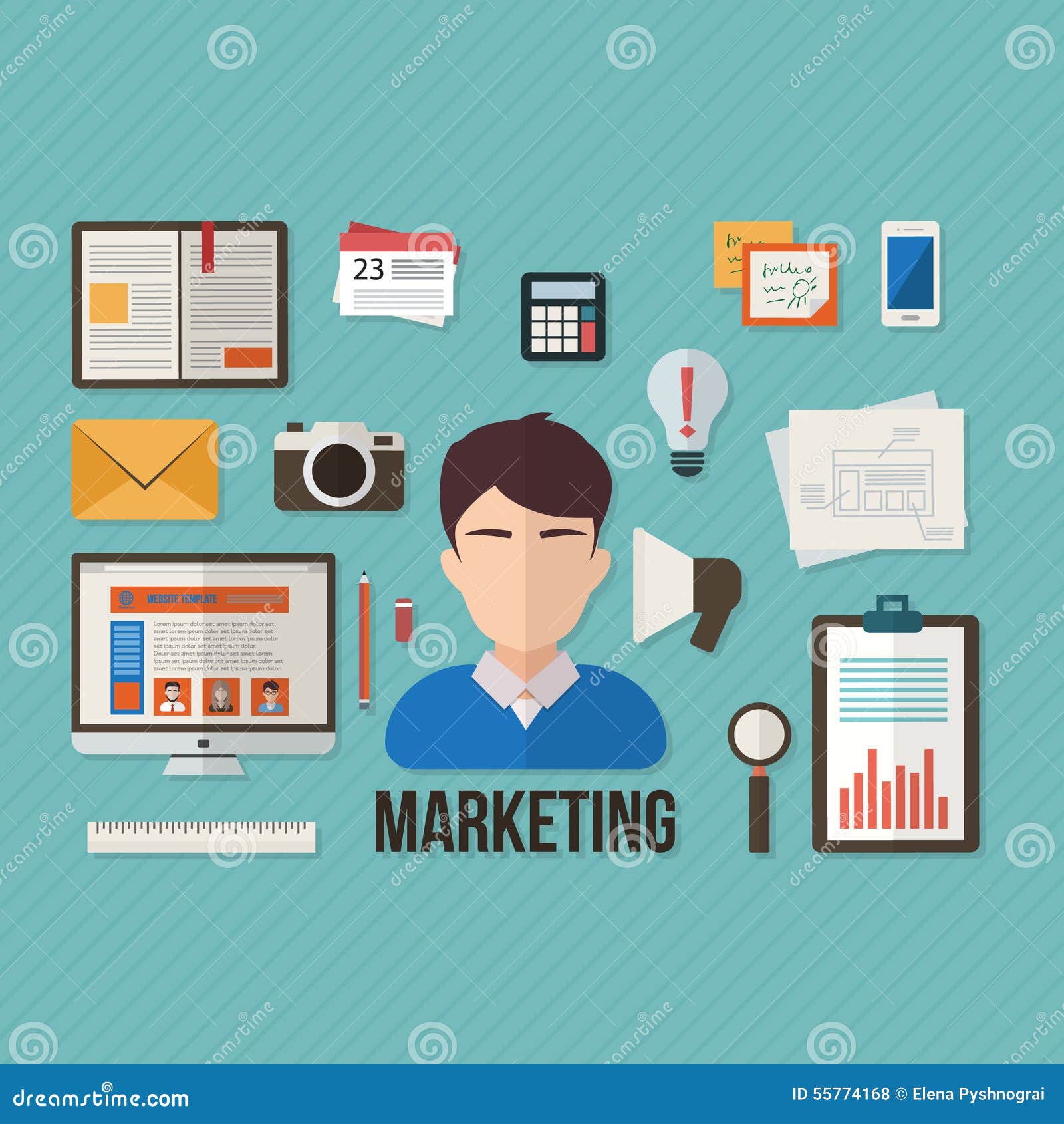 Marketing Concept Objects Devices Stock Illustrations – 67 Marketing ...