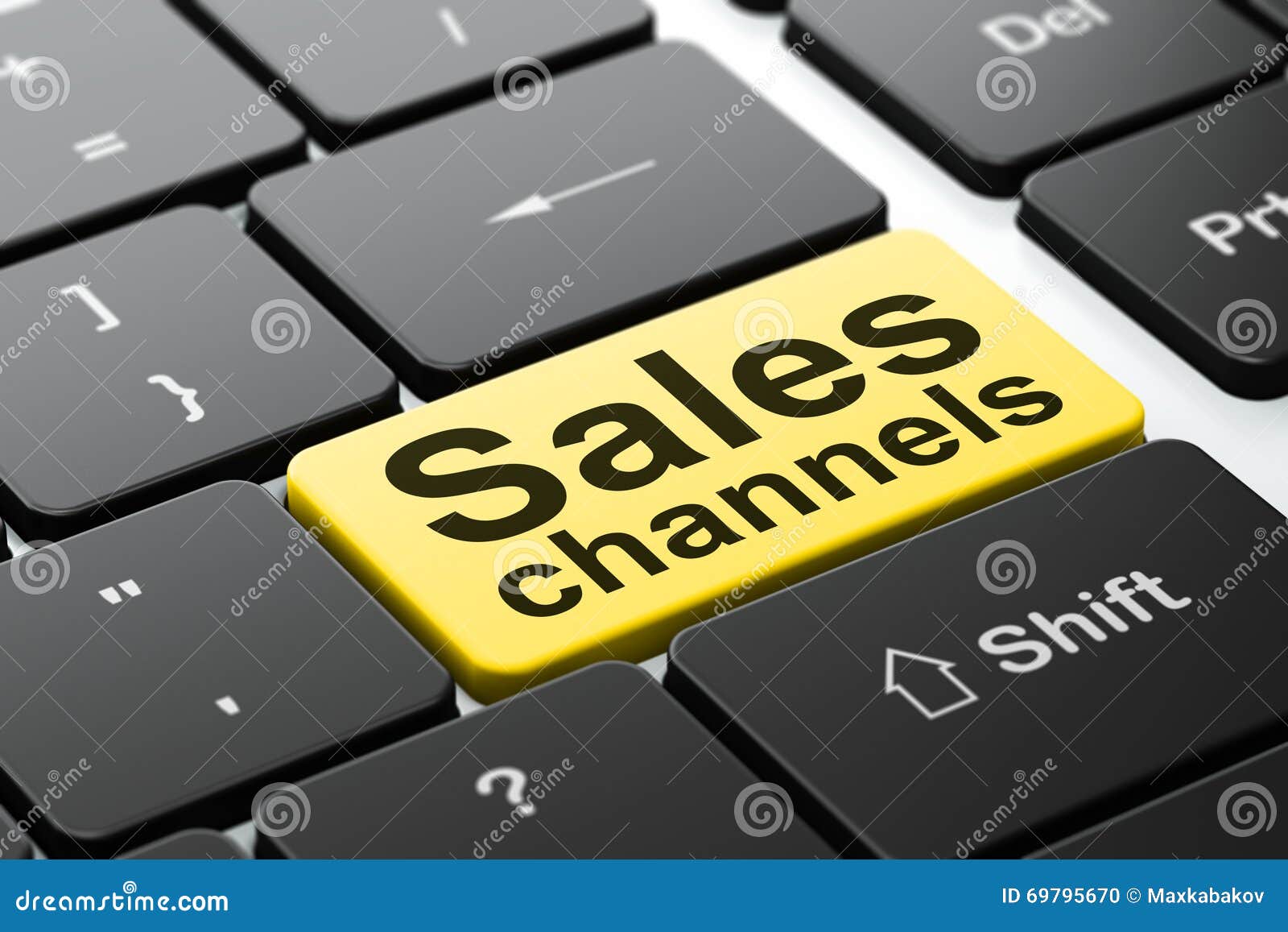 Marketing Concept: Sales Channels on Computer Keyboard Background Stock ...