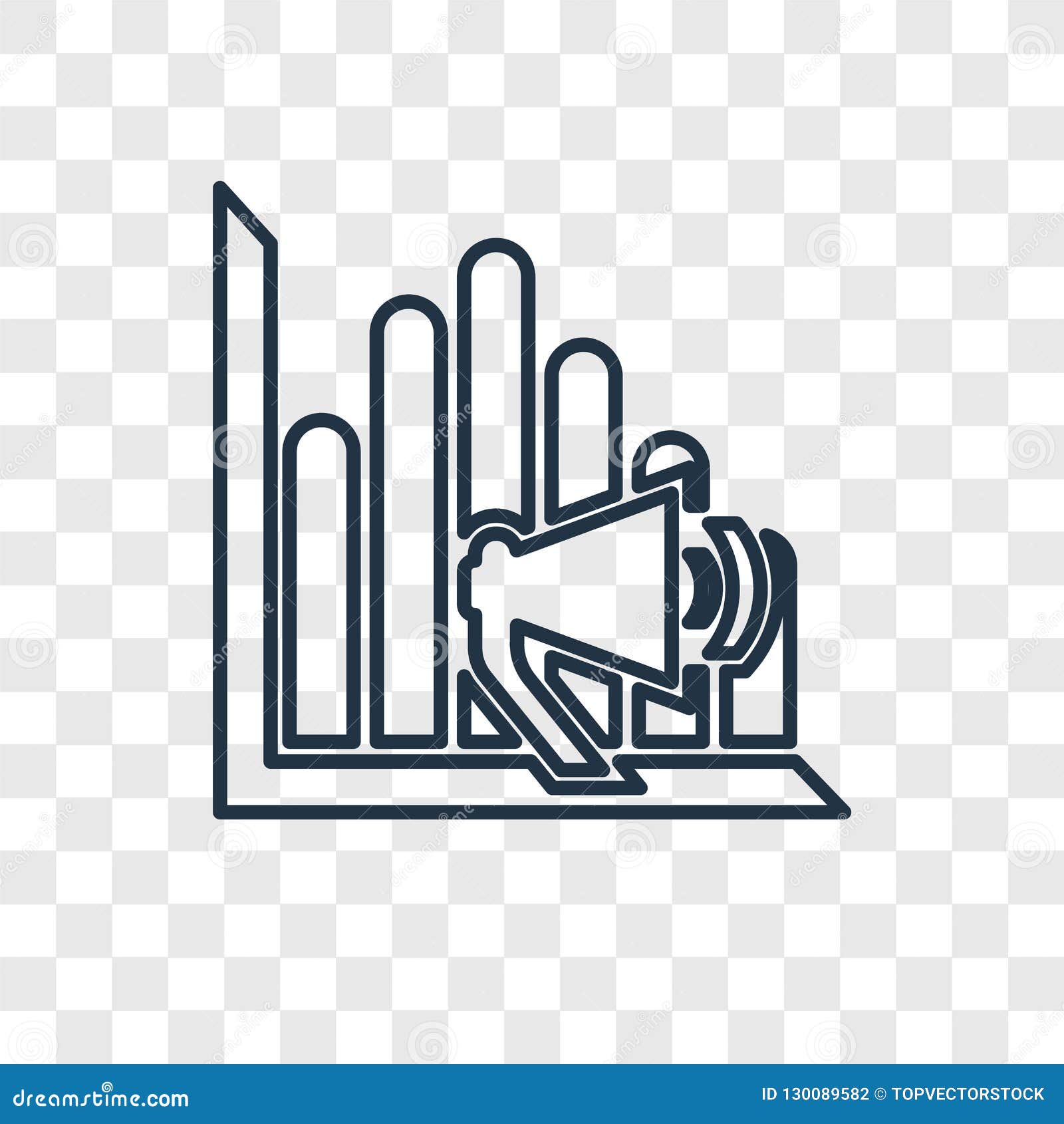 Marketing Concept Vector Linear Icon Isolated on Transparent Background ...