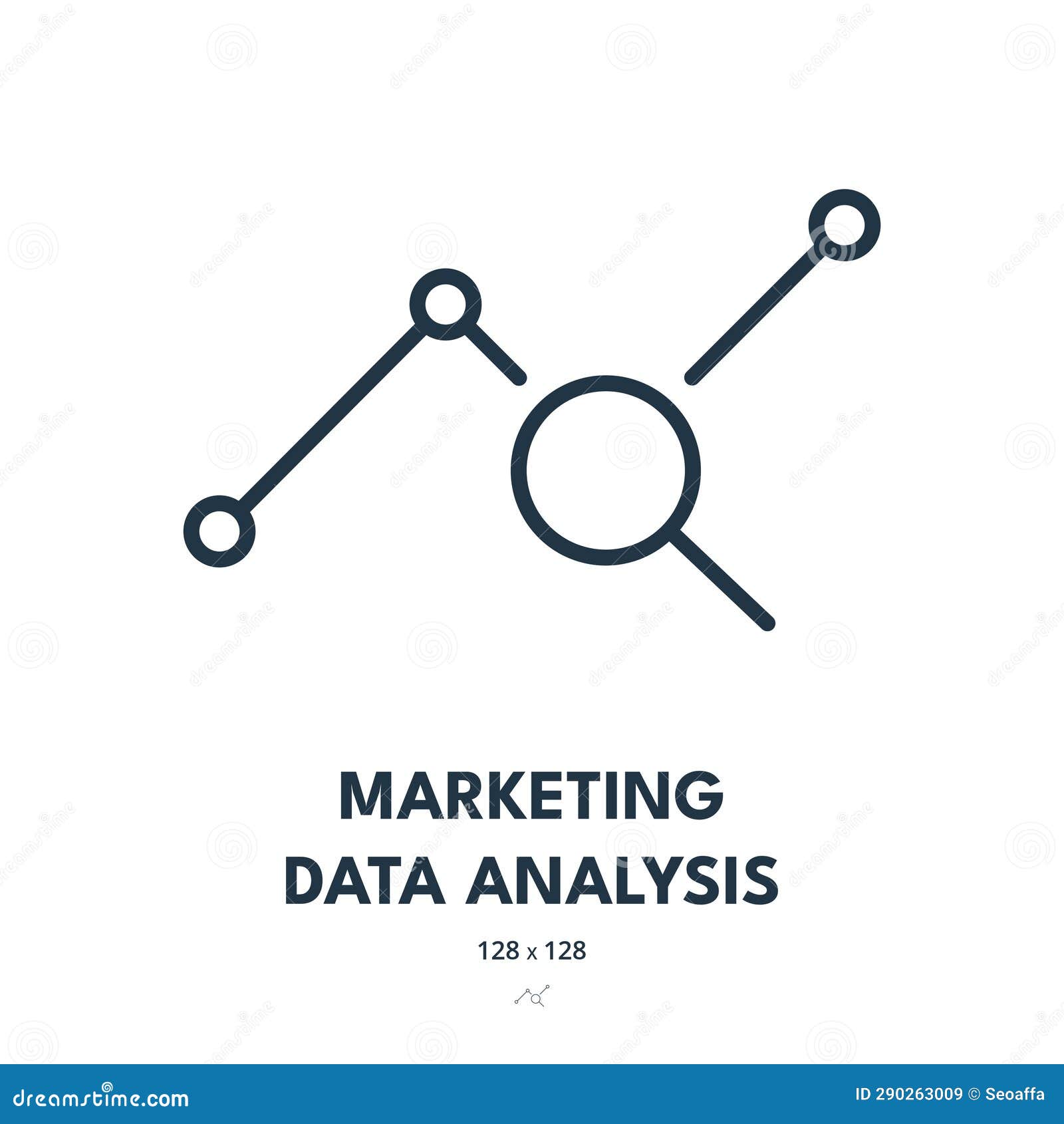 Marketing Data Analysis Icon. Report, Analytics, Statistics. Editable ...