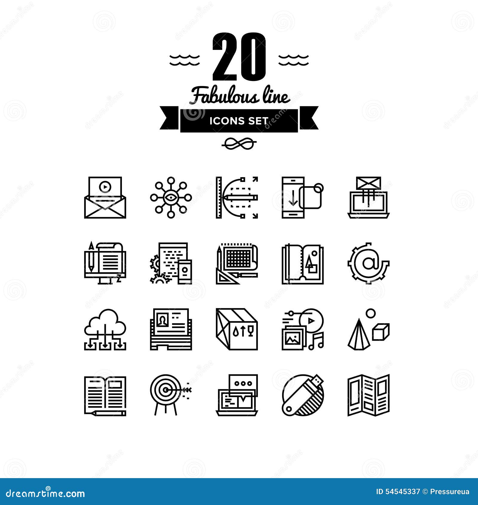 Marketing Development Line Icons Set Stock Vector - Illustration of ...