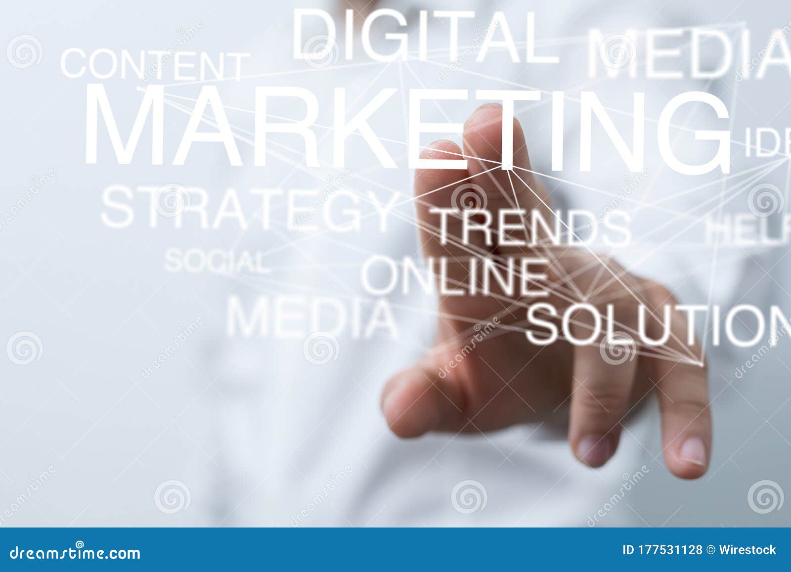 A Marketing Digital Concept in Hand Stock Photo - Image of strategy ...