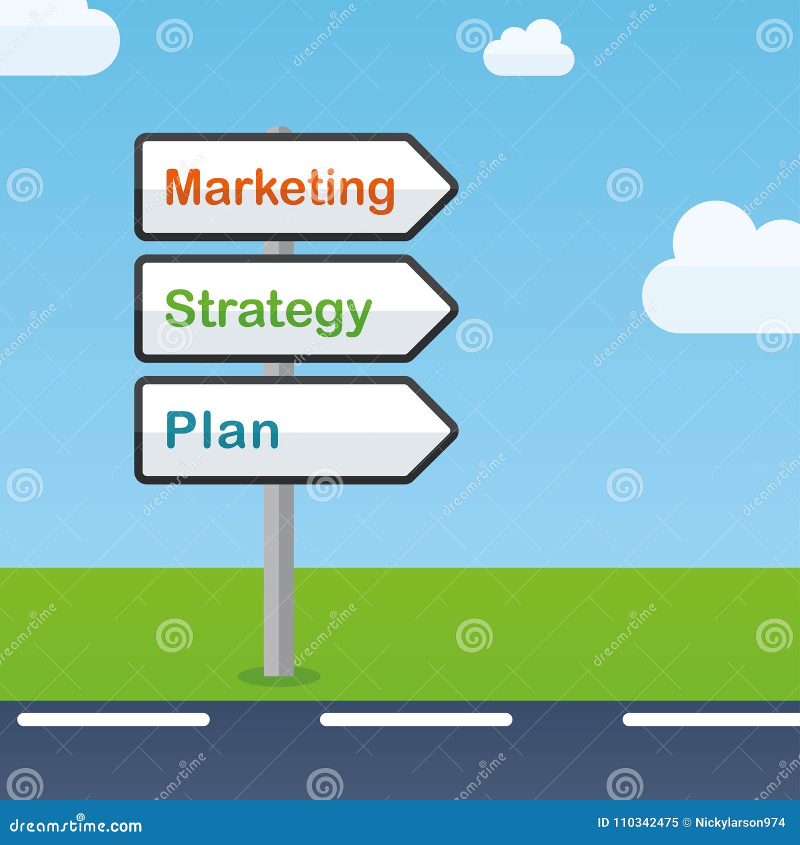 Marketing Direction Signs Abstract Concept Stock Vector - Illustration ...