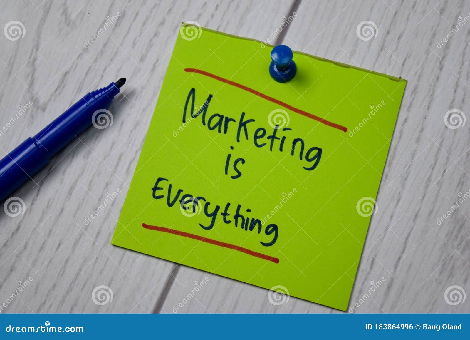 Marketing is Everything Write on a Book Isolated on Wooden Table Stock ...