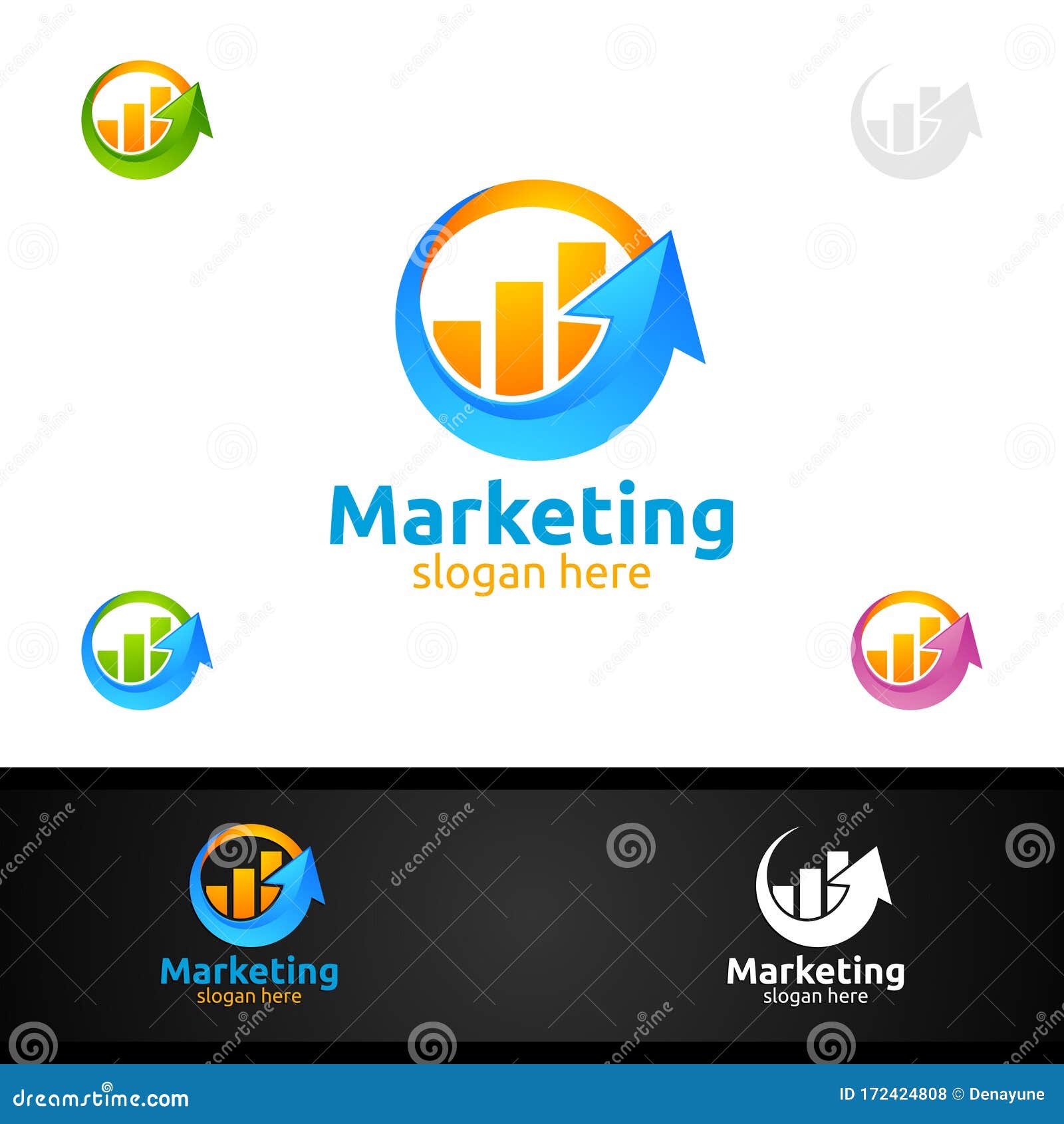 Marketing Financial Advisor Logo Design Template Stock Vector ...