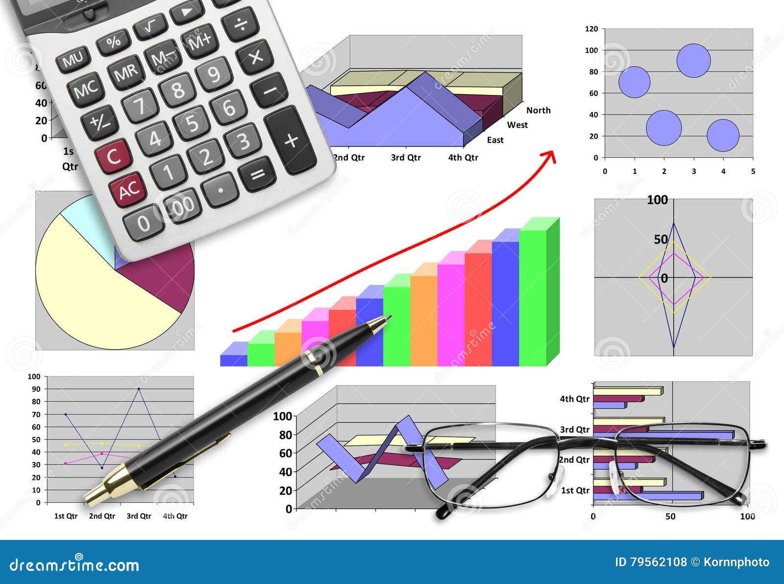 Marketing & Financial Statistic with Graphic Chart Stock Photo - Image ...