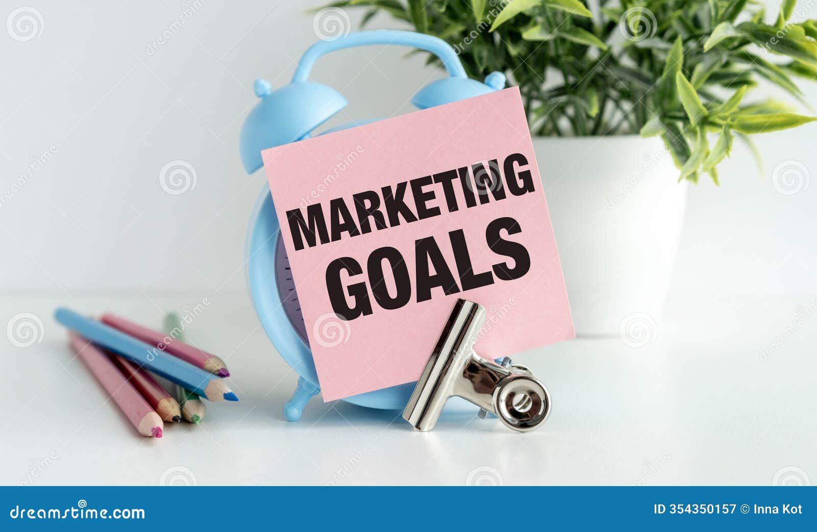Marketing Goals Clock with Time To Plan Text on the Lithe Background ...