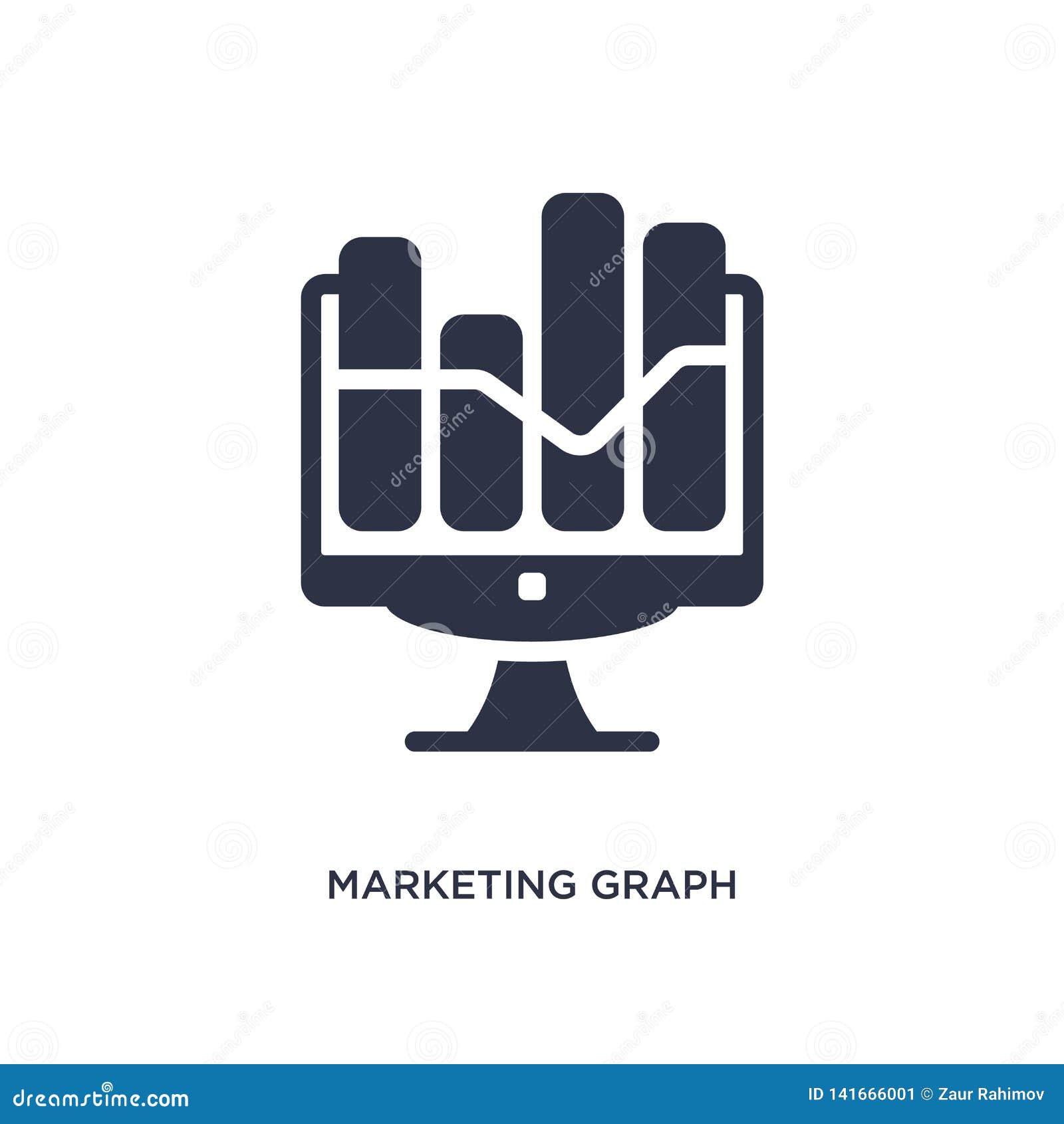 Marketing Graph Icon on White Background. Simple Element Illustration ...