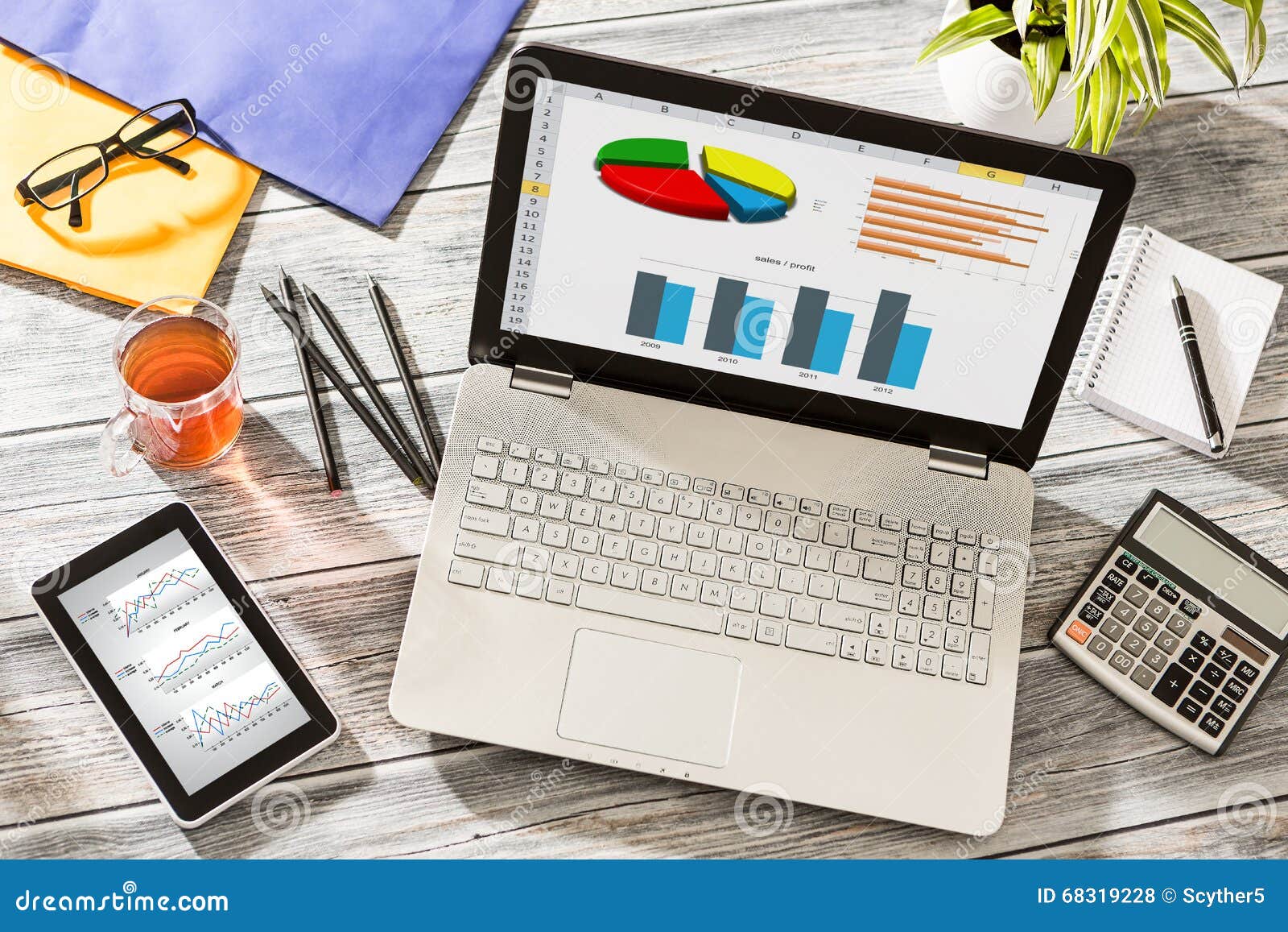 Marketing Graph Statistics Digital Analysis Finance Concept Stock Photo ...