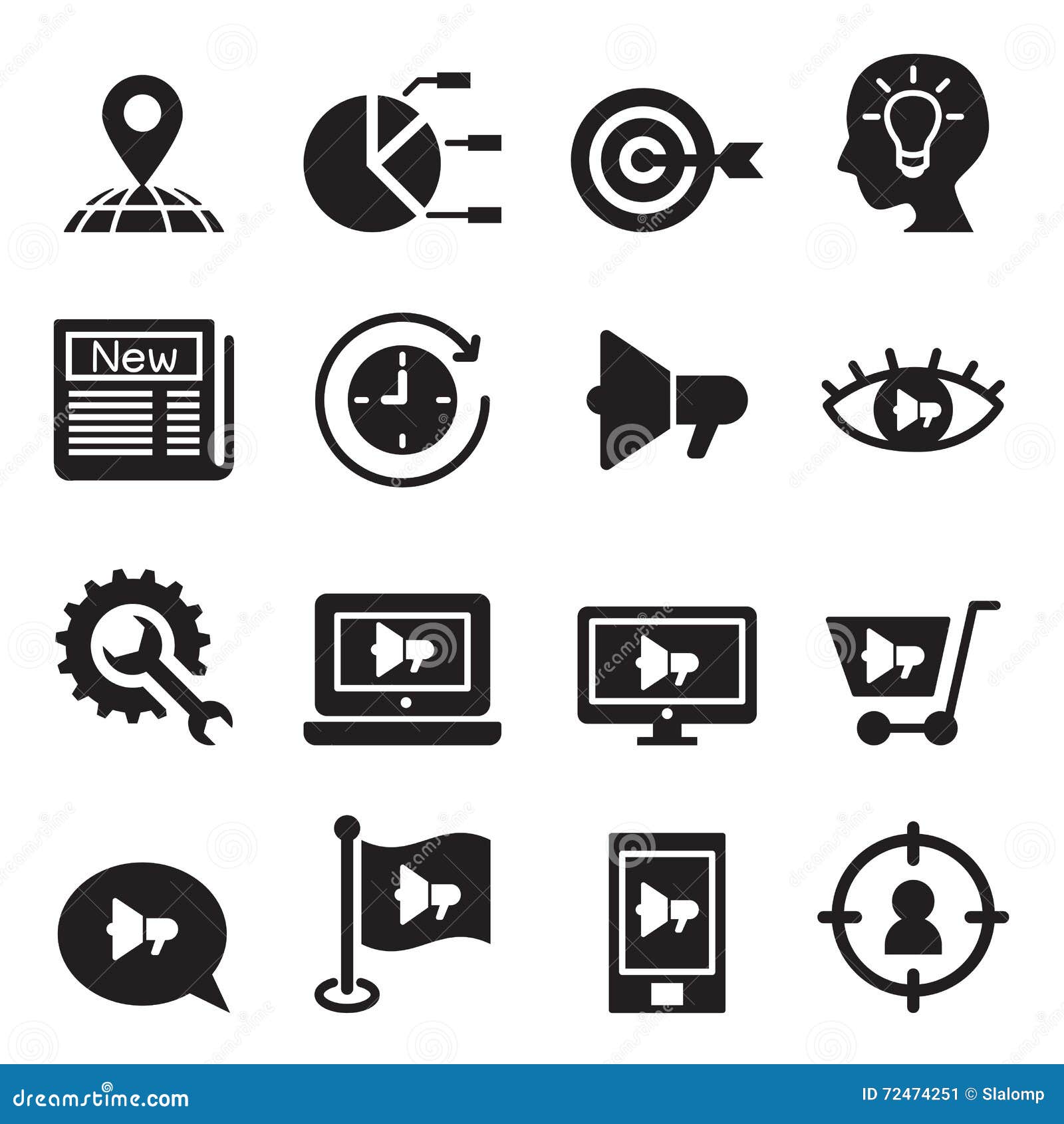 Marketing icon stock illustration. Illustration of isolated - 72474251
