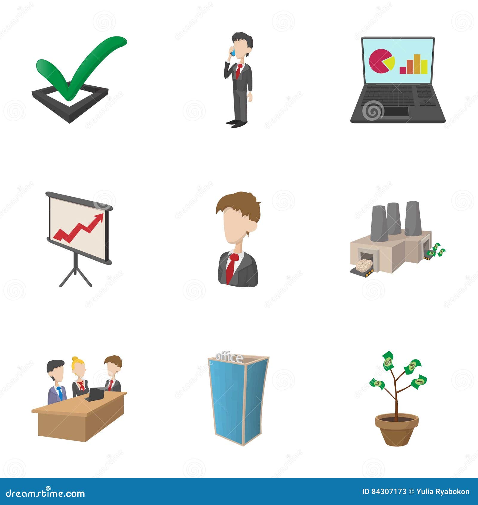 Marketing Icons Set, Cartoon Style Stock Vector - Illustration of ...