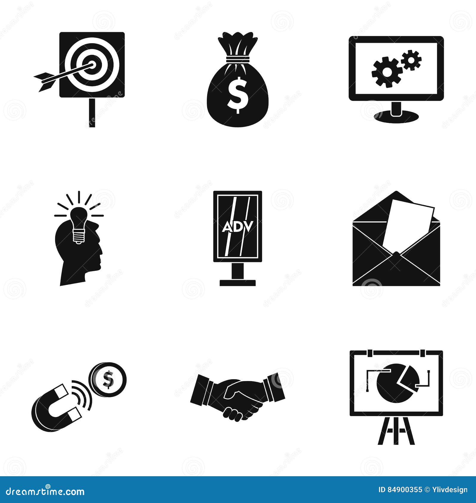 Marketing Icons Set, Simple Style Stock Vector - Illustration of ...