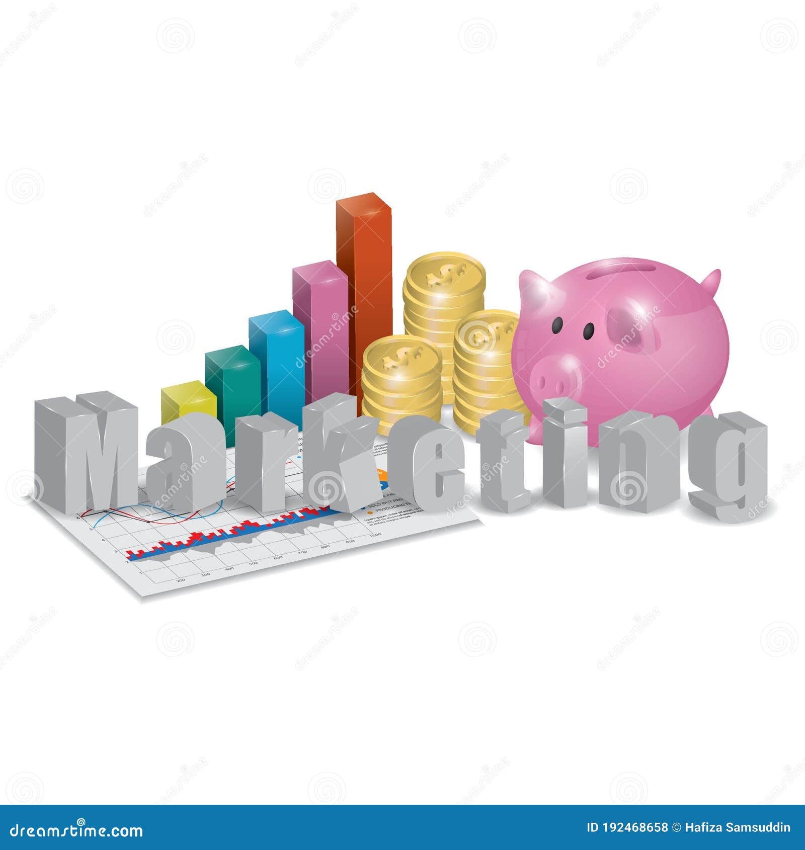 A Marketing Lettering Design. Vector Illustration Decorative Design ...