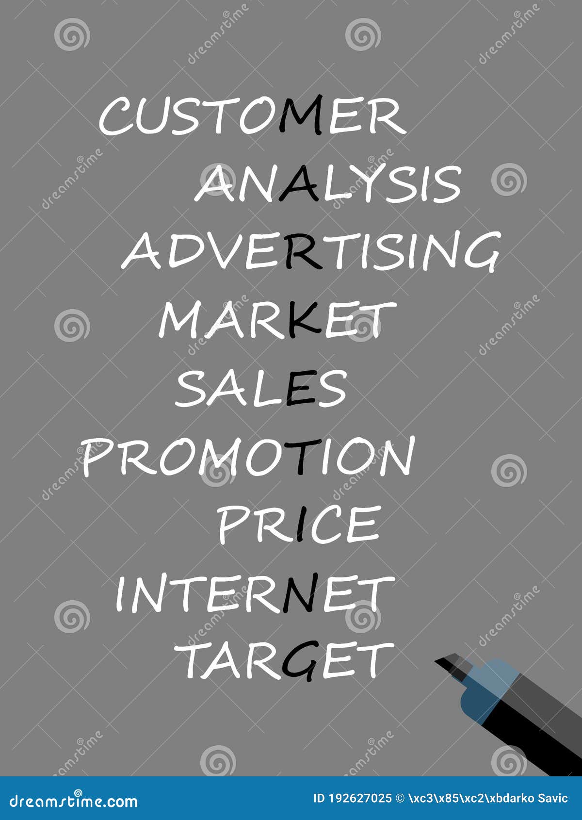 Marketing Letters Infographic Vector Illustration Stock Vector ...