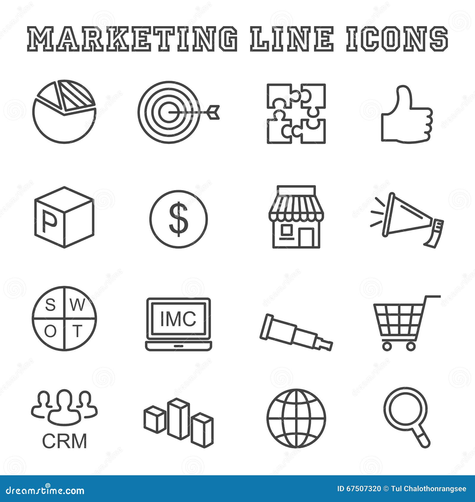 Marketing line icons stock vector. Illustration of development - 67507320
