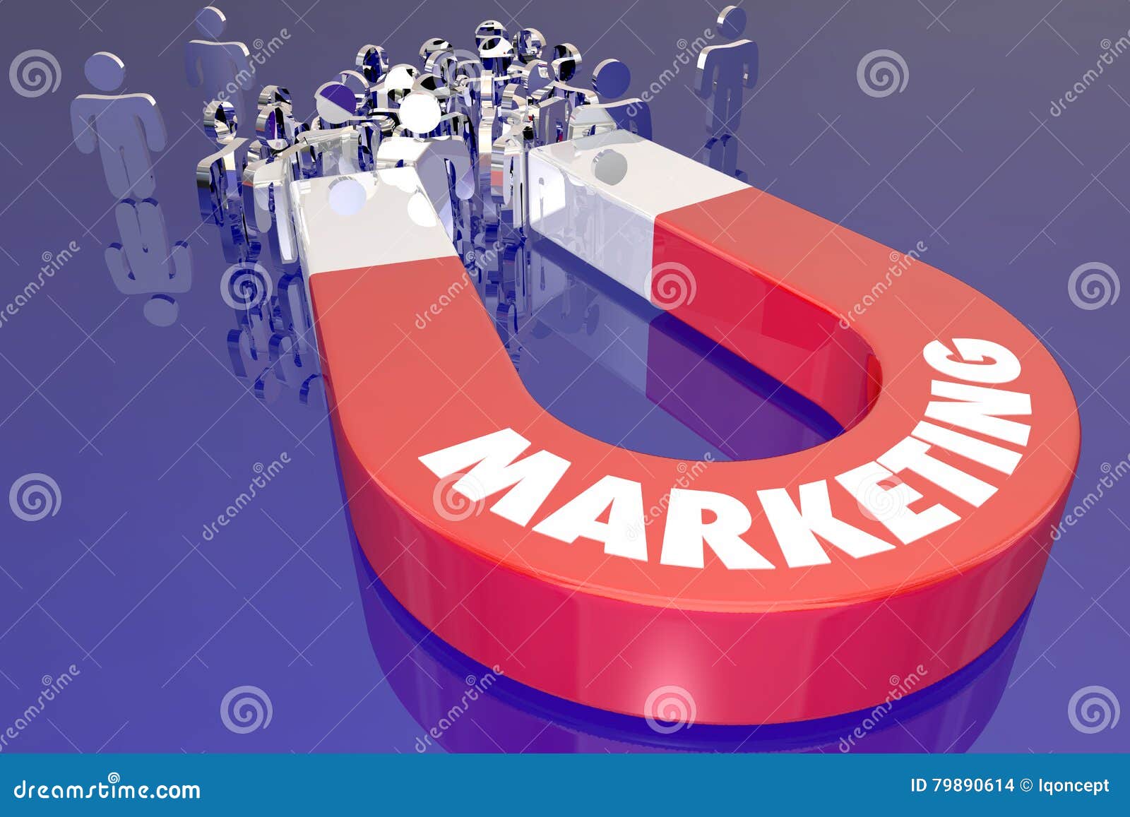 Marketing Magnet Pull Attract New Customers Stock Illustration ...