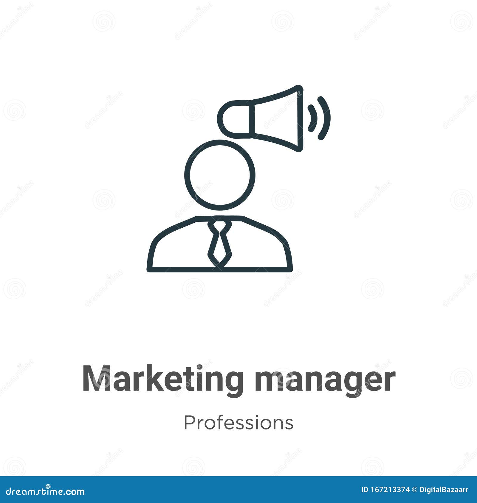Marketing Manager Outline Vector Icon. Thin Line Black Marketing ...