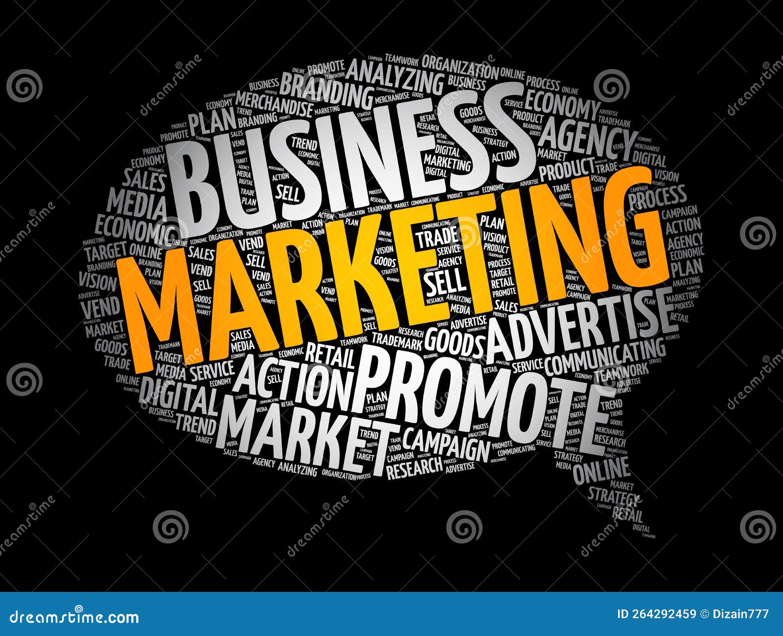 Marketing Message Bubble Word Cloud, Business Concept Background Stock ...