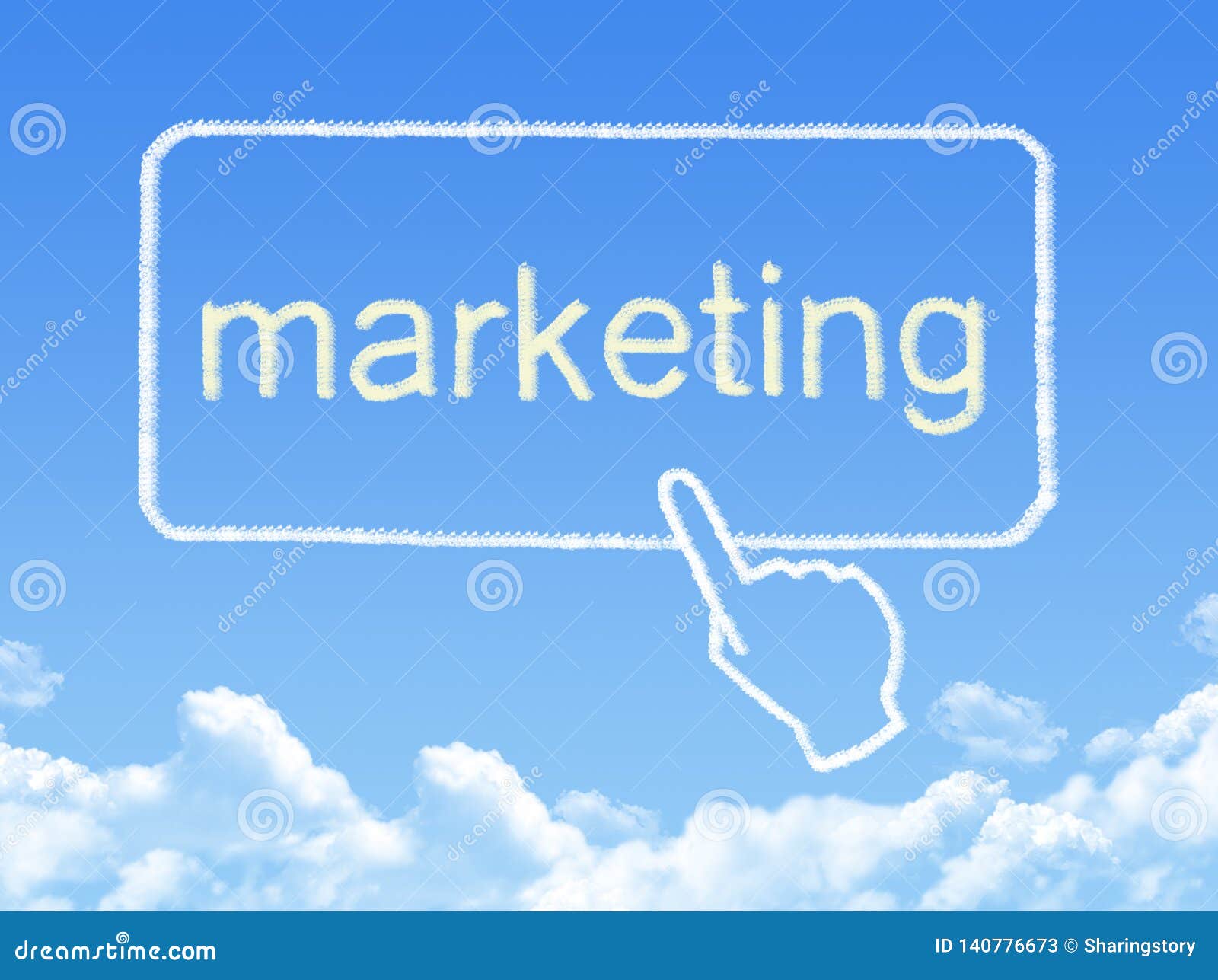 Marketing Message Cloud Shape Stock Illustration - Illustration of ...