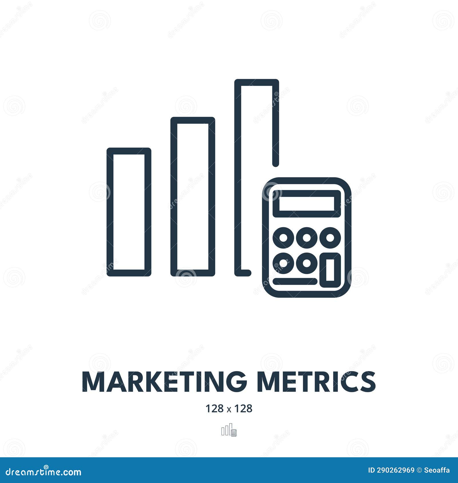 Marketing Metrics Icon. Chart, Growth, Statistics. Editable Stroke ...