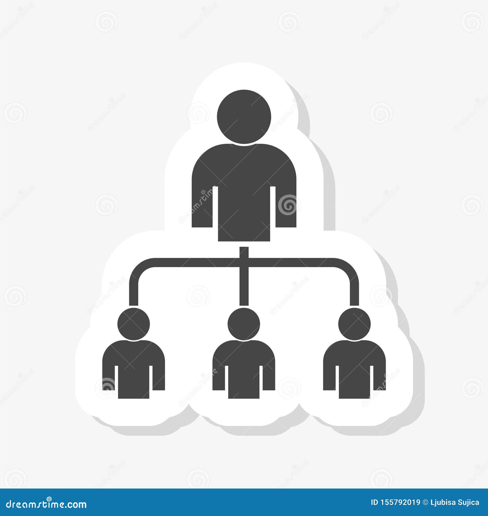 Marketing Network Concept with Human Figures Sticker Icon Stock Vector ...