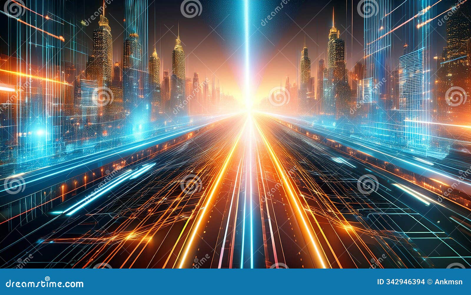 Marketing Networking with Matrix and Optical Perspective Stock ...