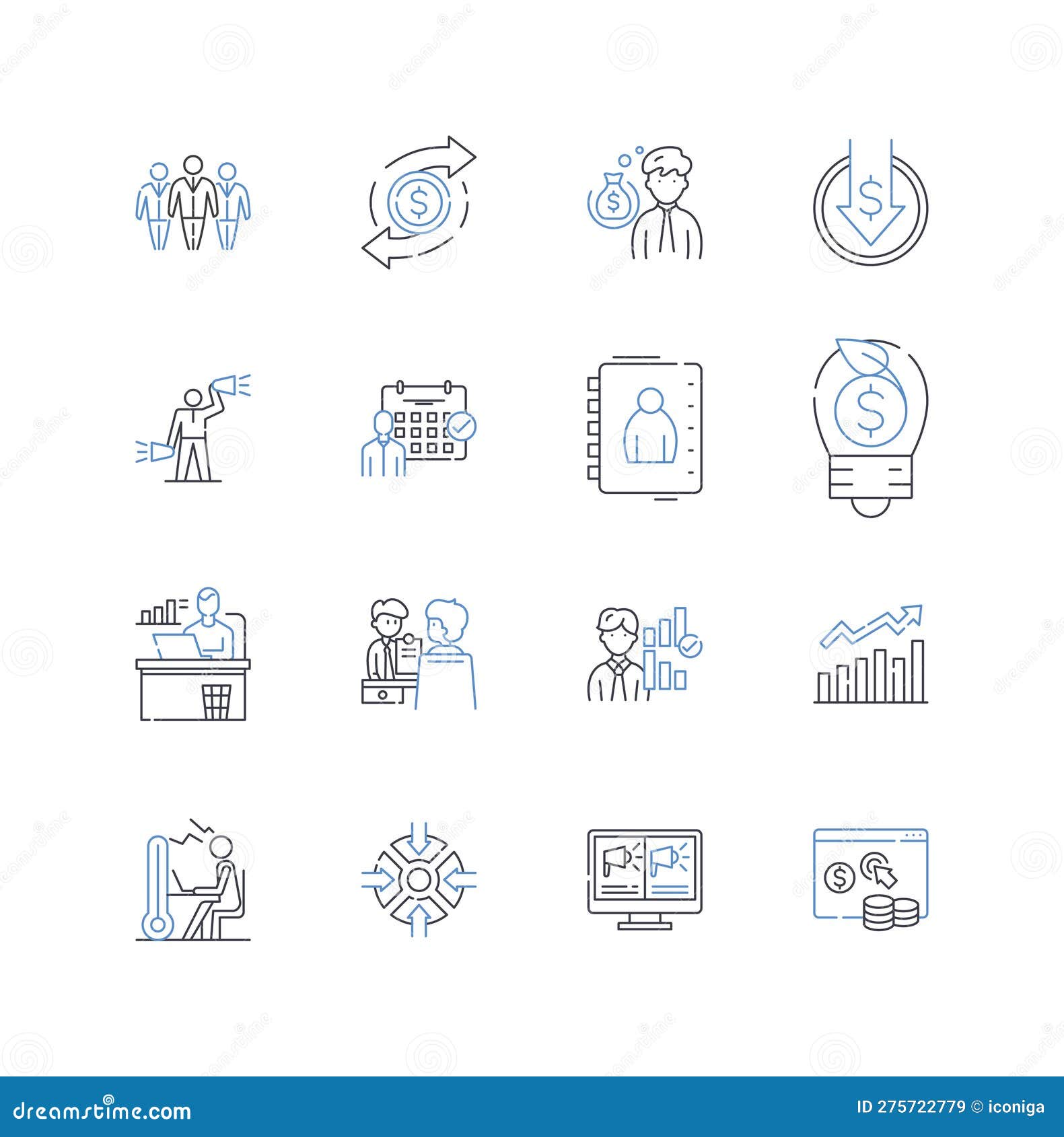 Marketing Operation Line Icons Collection. Strategy, Analytics ...