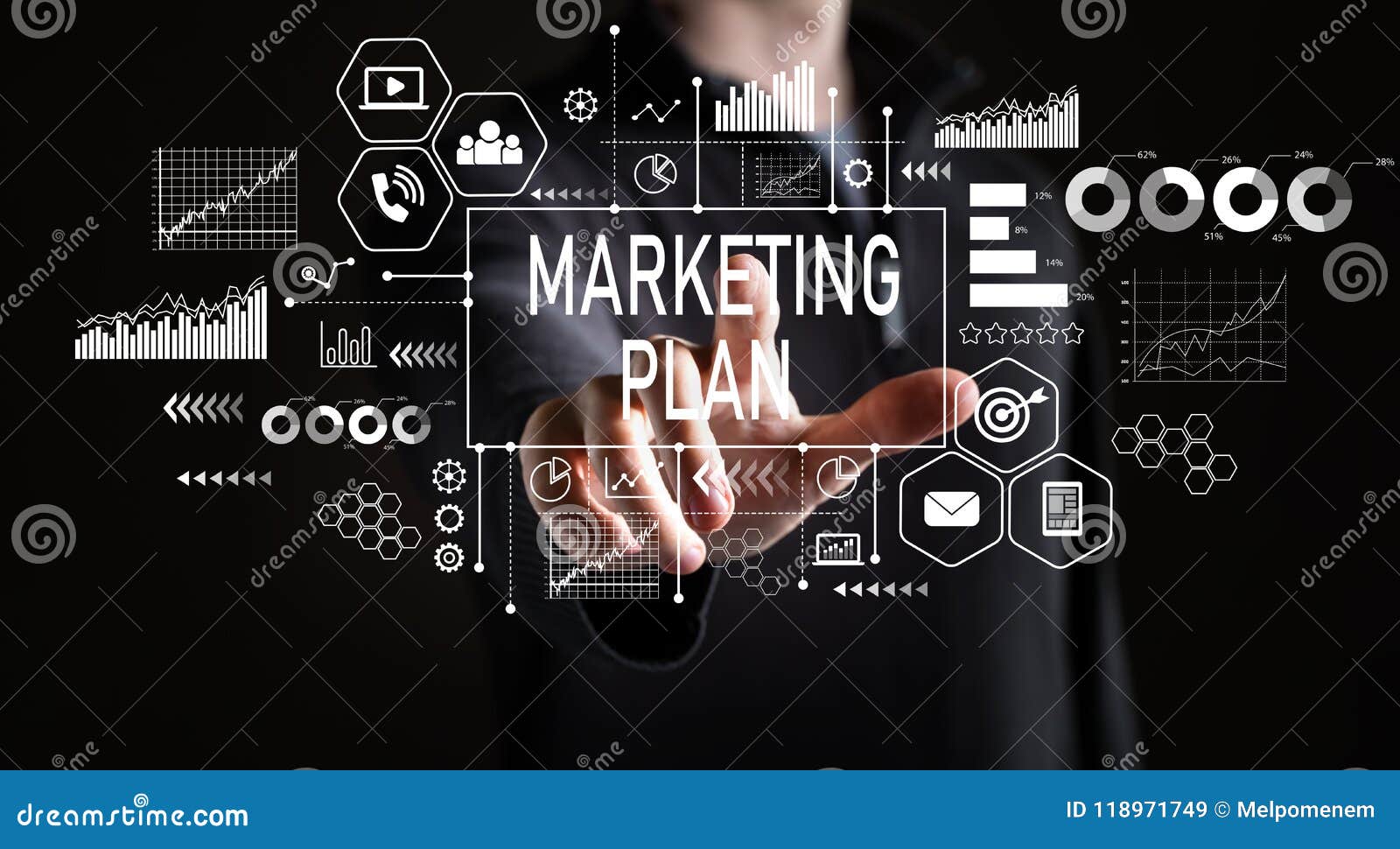 Marketing Plan with Businessman Stock Image - Image of people, icons ...