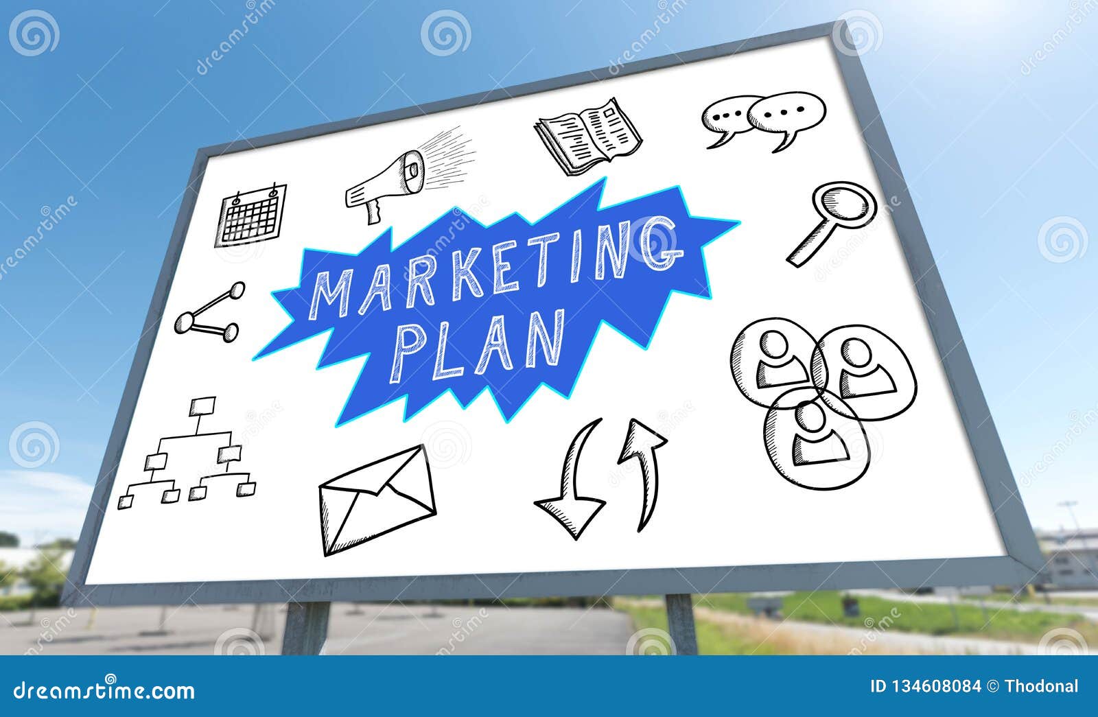 Marketing Plan Concept on a Billboard Stock Photo - Image of management ...