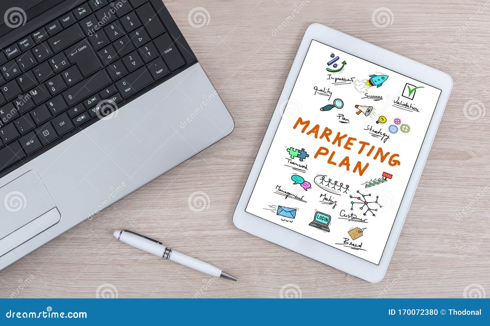 Marketing Plan Concept on a Digital Tablet Stock Photo - Image of ...