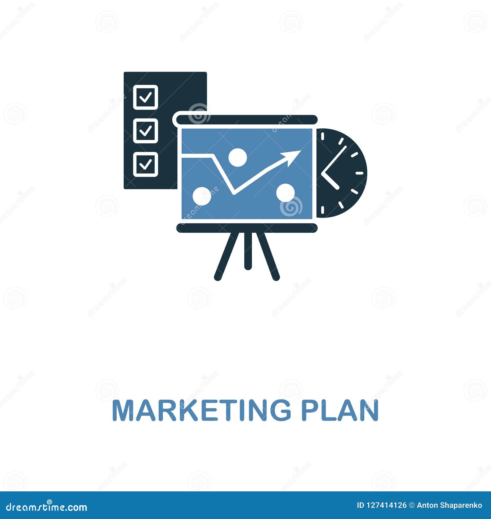 Marketing Plan Icon in Two Colors. Creative Design from Online ...