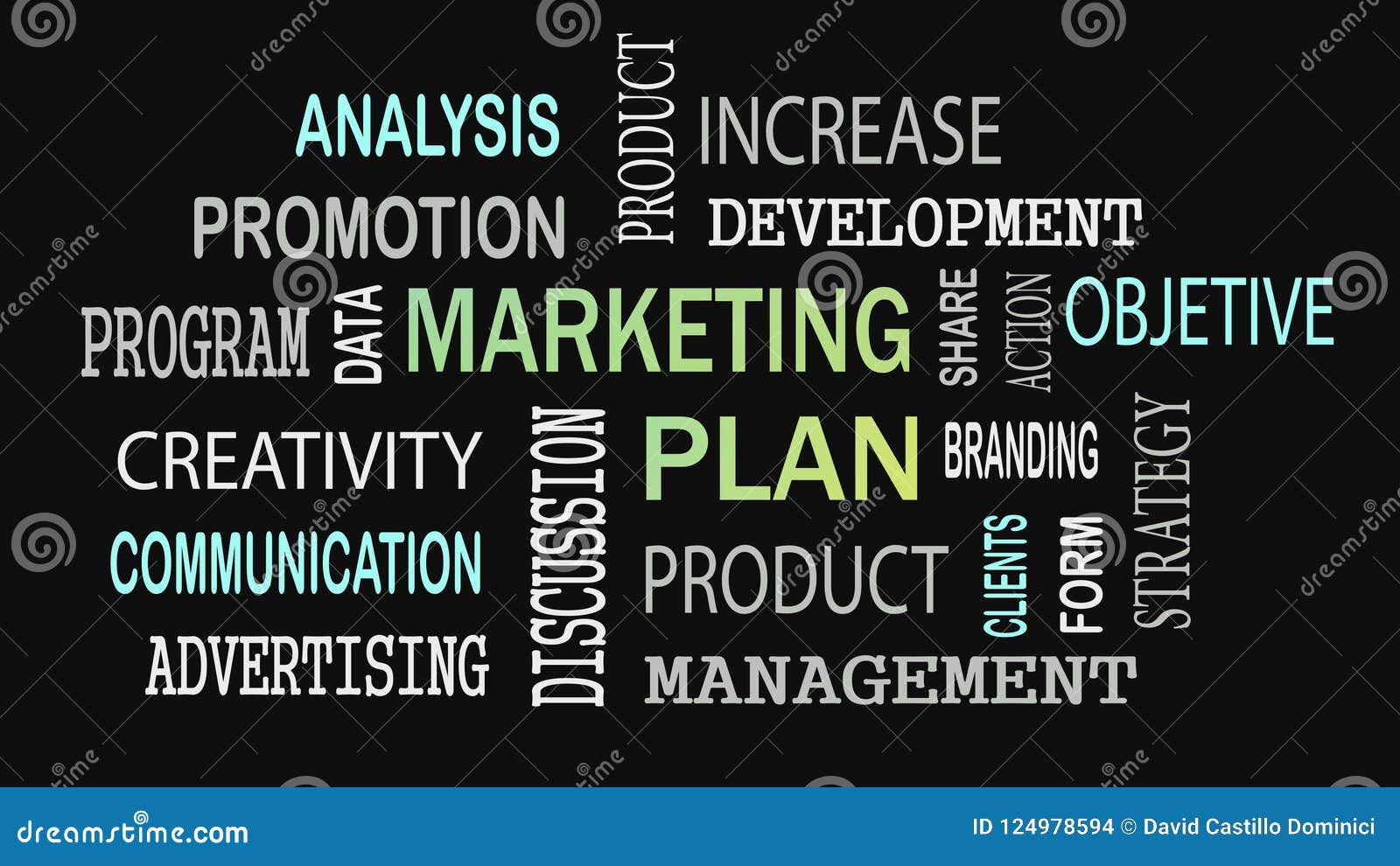 Marketing Plan Word Cloud Concept on Black Background Stock ...