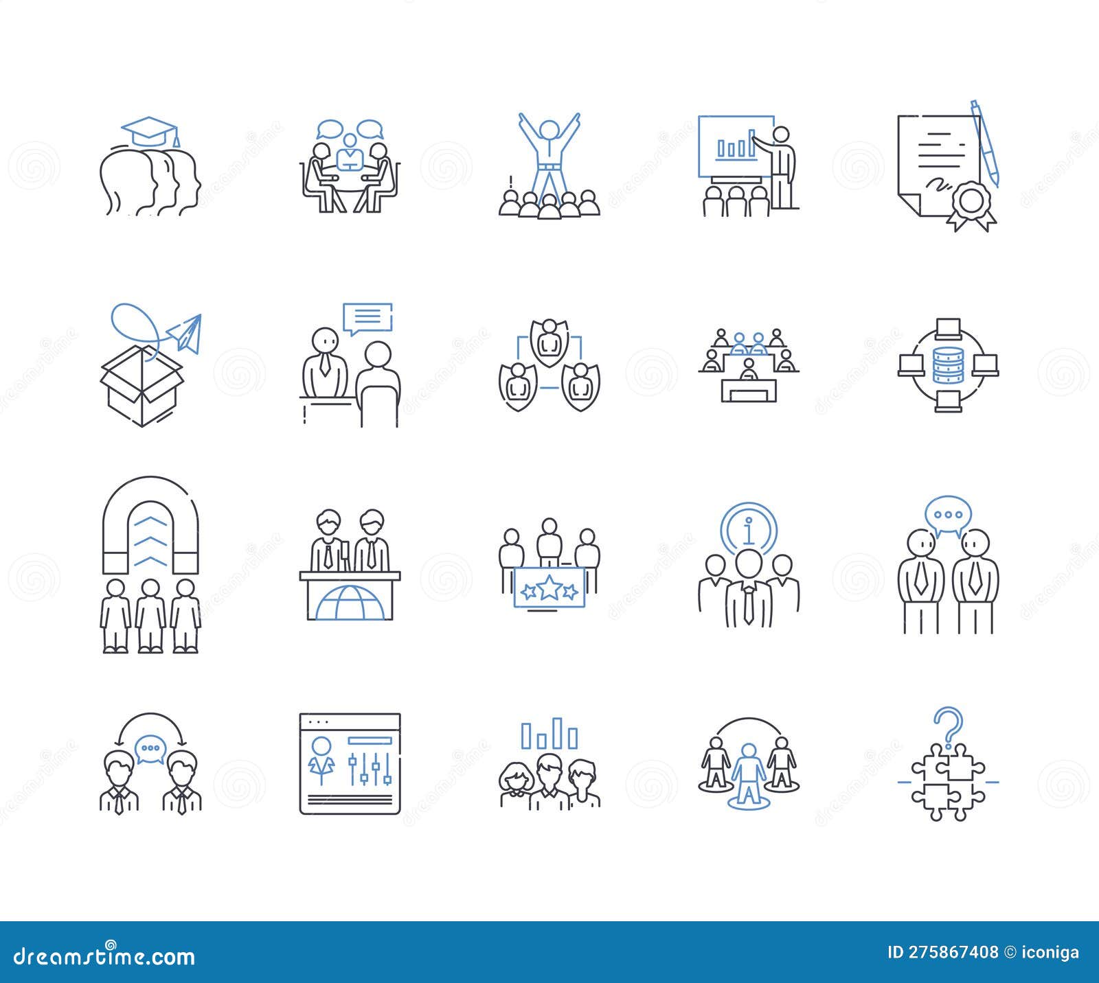 Marketing Planning Line Icons Collection. Strategy, Analytics ...