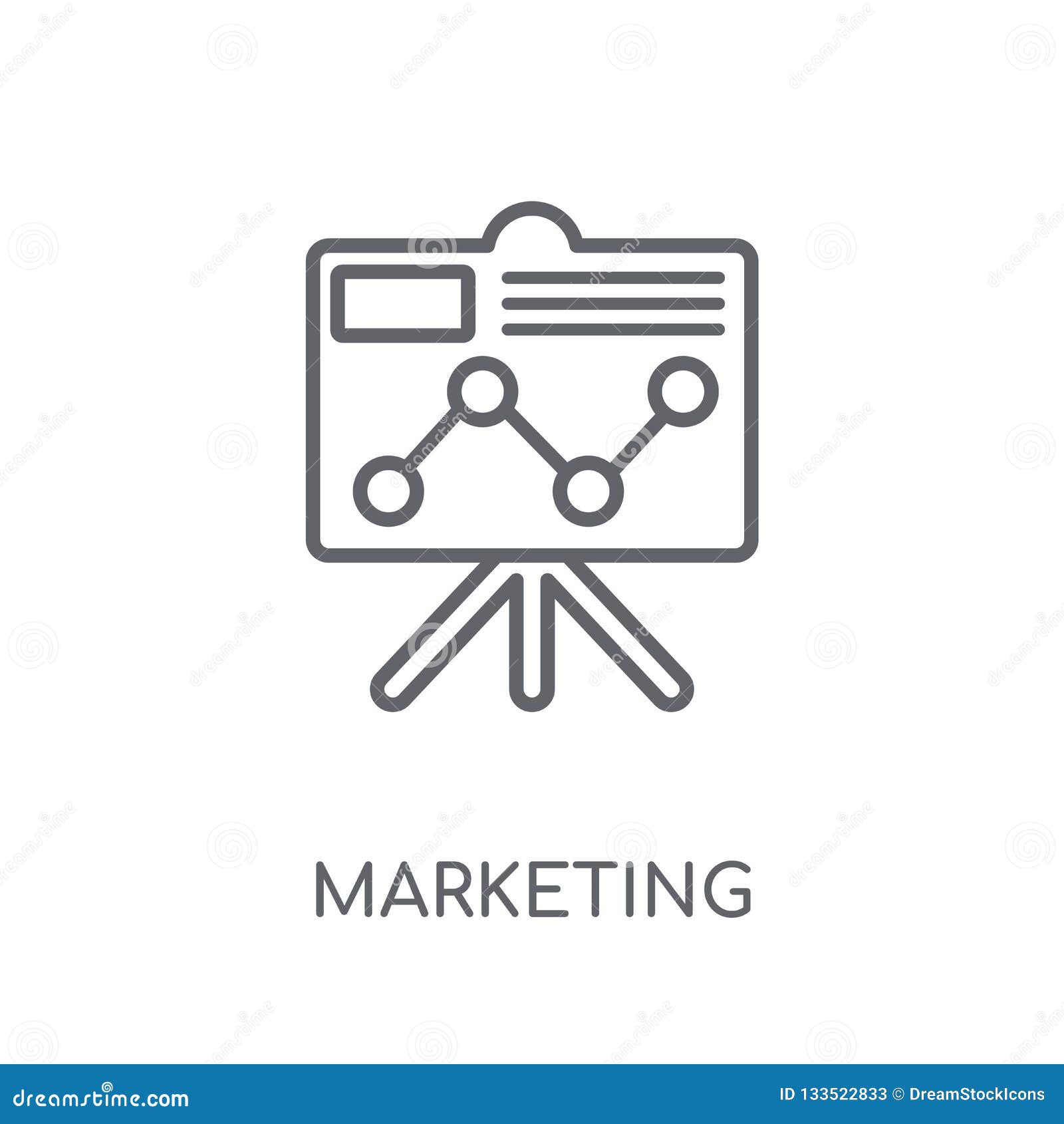 Marketing Presentation Linear Icon. Modern Outline Marketing Pre Stock ...