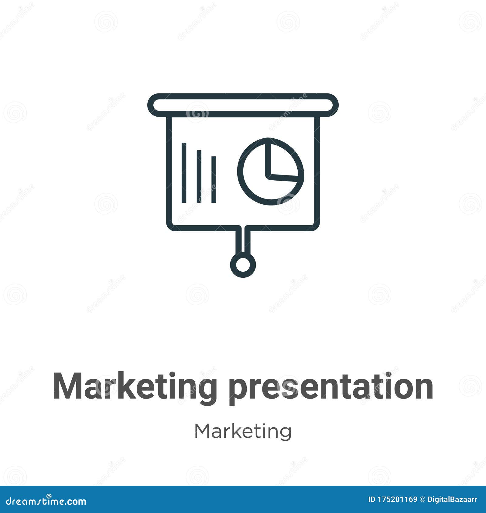 Marketing Presentation Outline Vector Icon. Thin Line Black Marketing ...