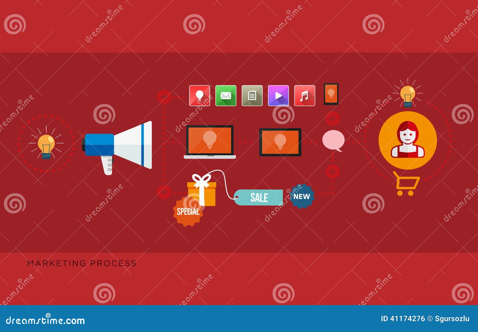 Marketing Process stock vector. Illustration of icon - 41174276
