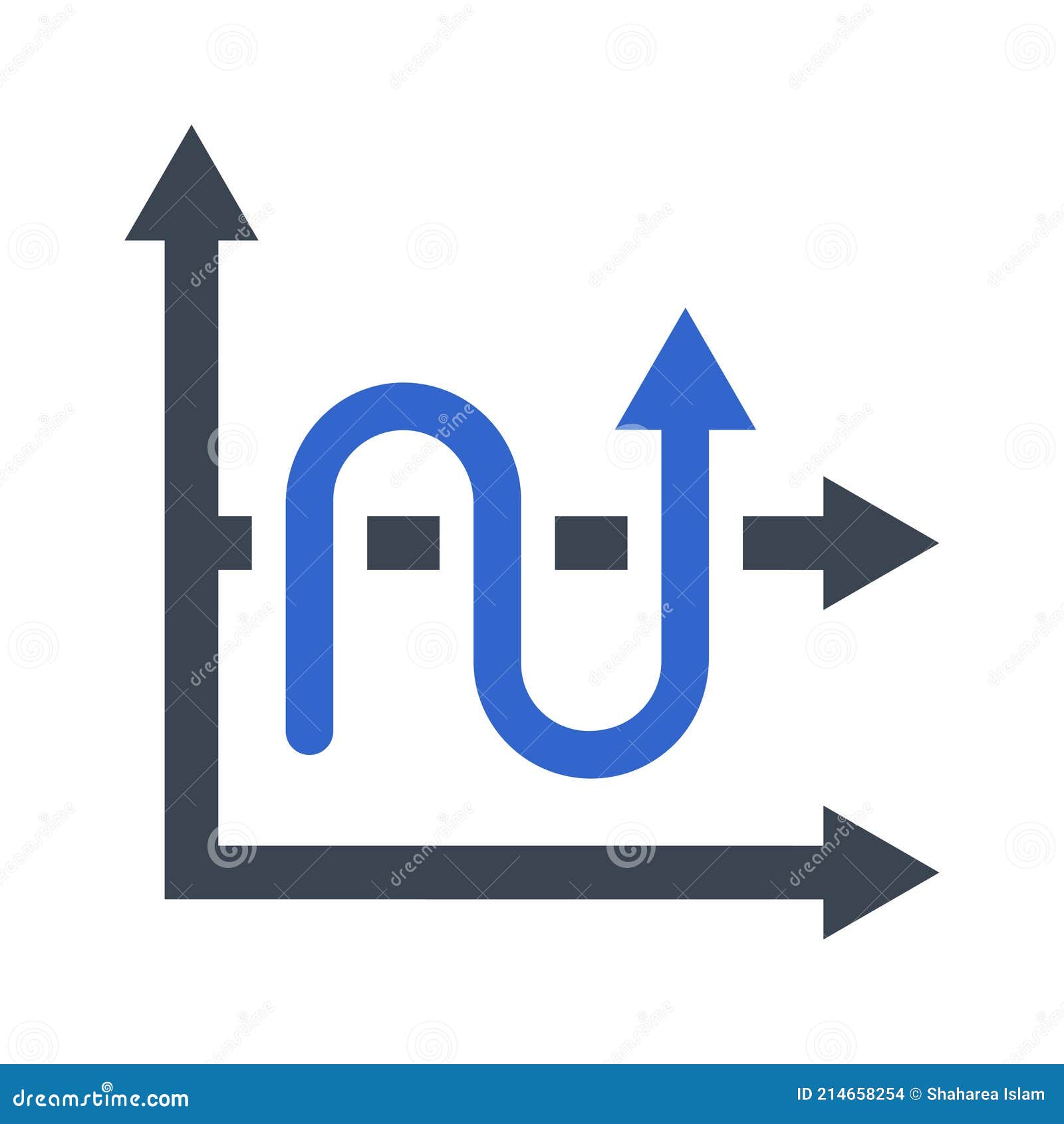 Marketing Progress Graph Icon Stock Vector - Illustration of analytics ...